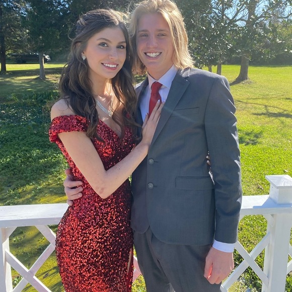 Mori Lee | Dresses | Morilee Gardner Designer Spring 222 Red Prom Dress ...